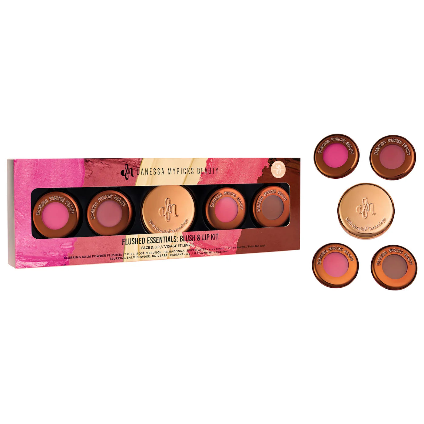Mini Yummy Skin Flushed Essentials: Face & Lip Makeup Gift Set - Danes